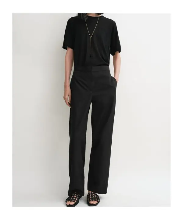 TOTEME Twisted Seam Straight Leg Trousers - Black