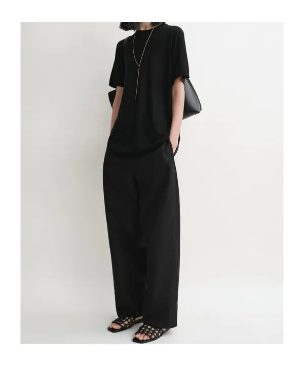TOTEME Twisted Seam Straight Leg Trousers - Black
