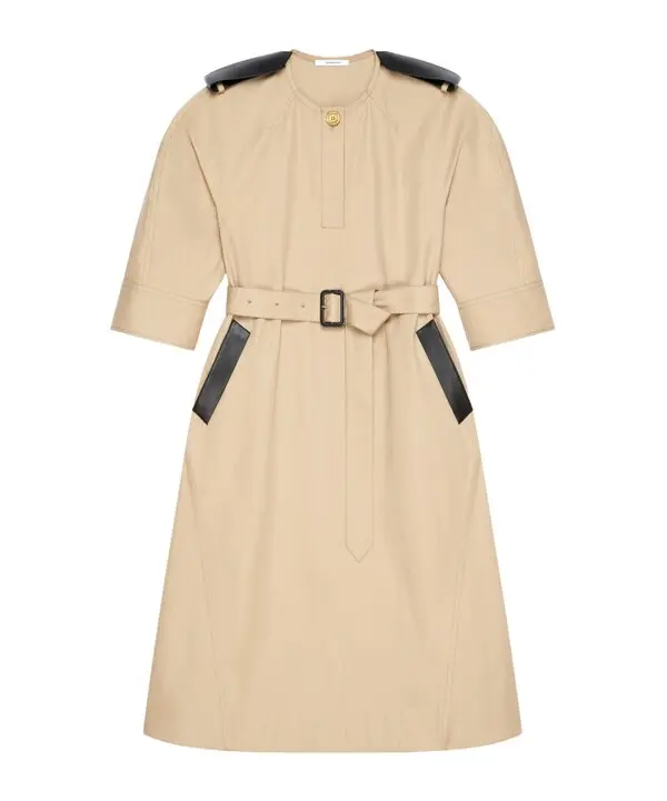Givenchy Cotton Dress With Leather Details