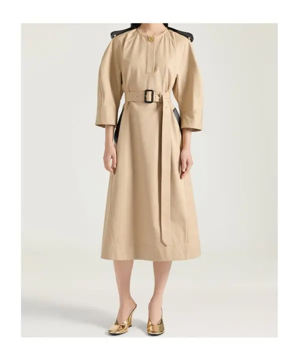 Givenchy Cotton Dress With Leather Details