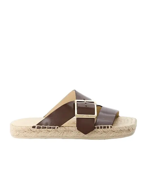 Loewe Petal Espadrille Slide In Vegetable-tanned Calfskin