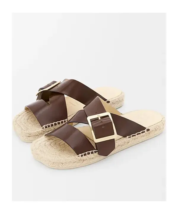 Loewe Petal Espadrille Slide In Vegetable-tanned Calfskin