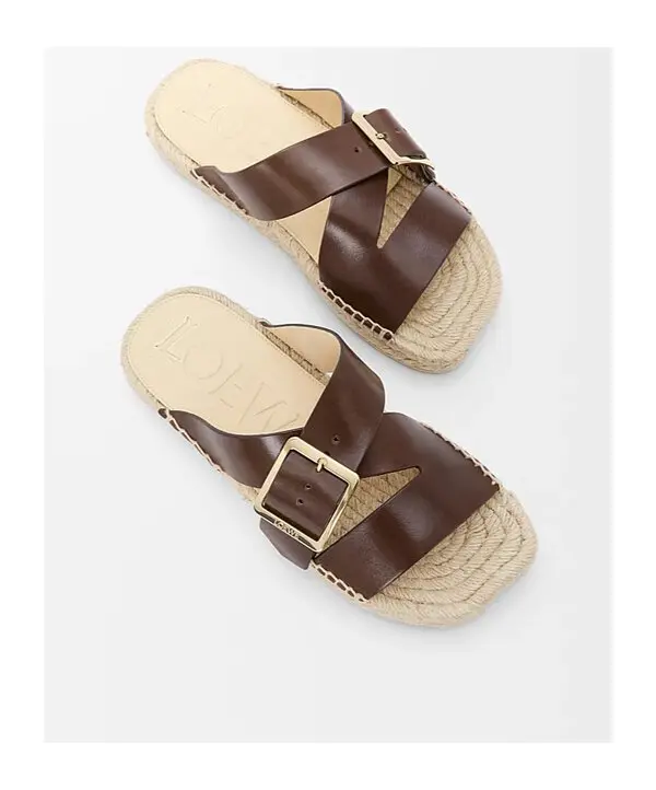 Loewe Petal Espadrille Slide In Vegetable-tanned Calfskin