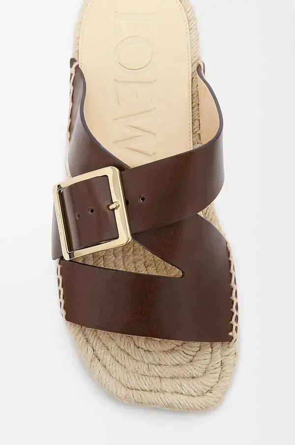 Loewe Petal Espadrille Slide In Vegetable-tanned Calfskin
