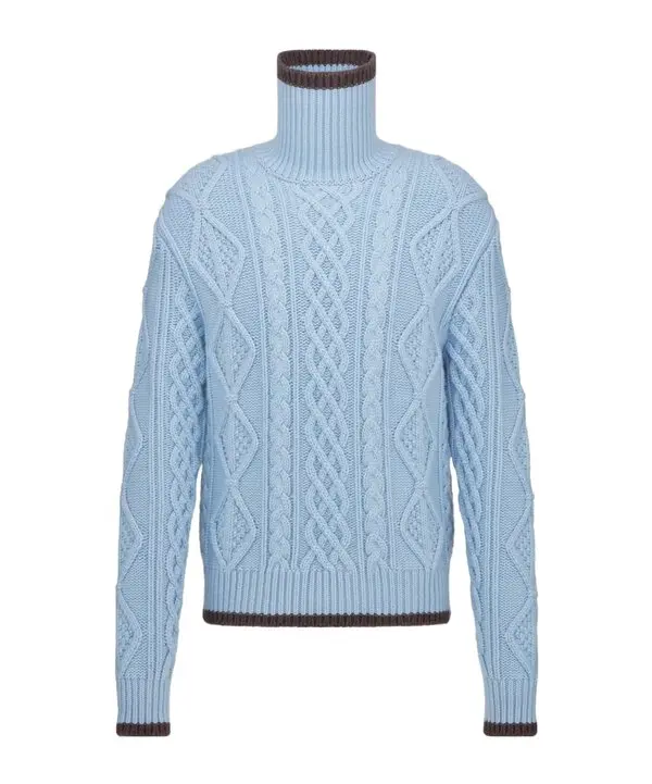 Dior Cd Diamond Twisted Knit Turtleneck Sweater