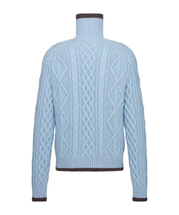 Dior Cd Diamond Twisted Knit Turtleneck Sweater