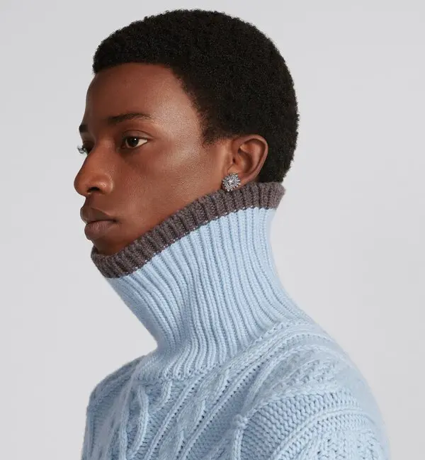 Dior Cd Diamond Twisted Knit Turtleneck Sweater