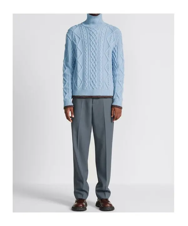 Dior Cd Diamond Twisted Knit Turtleneck Sweater