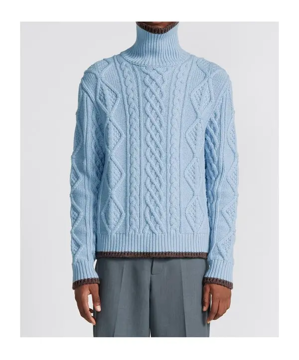 Dior Cd Diamond Twisted Knit Turtleneck Sweater