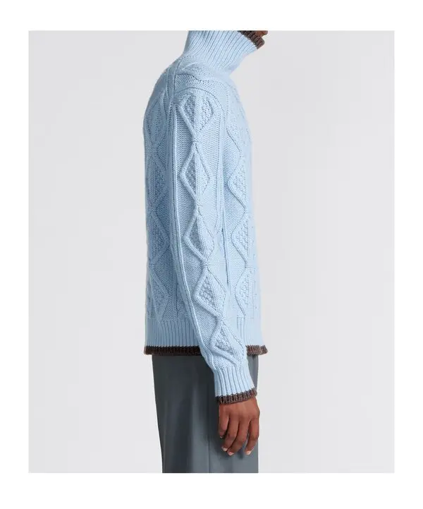 Dior Cd Diamond Twisted Knit Turtleneck Sweater