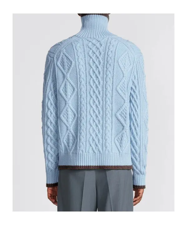 Dior Cd Diamond Twisted Knit Turtleneck Sweater