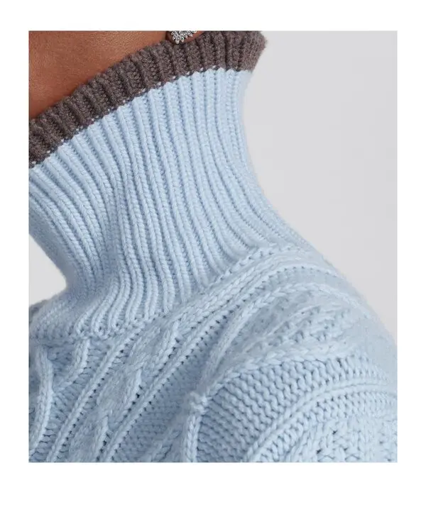 Dior Cd Diamond Twisted Knit Turtleneck Sweater