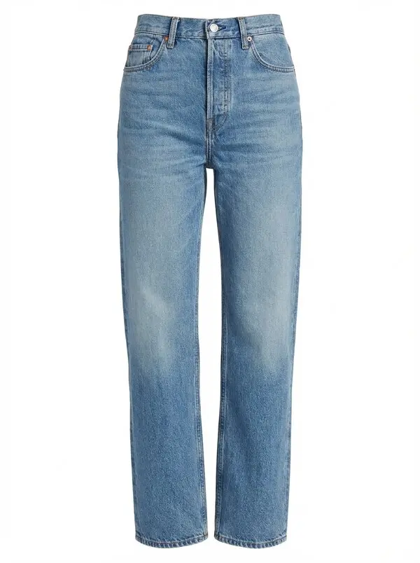 Gucci Logo Patch Straight-leg Jeans - Light Blue