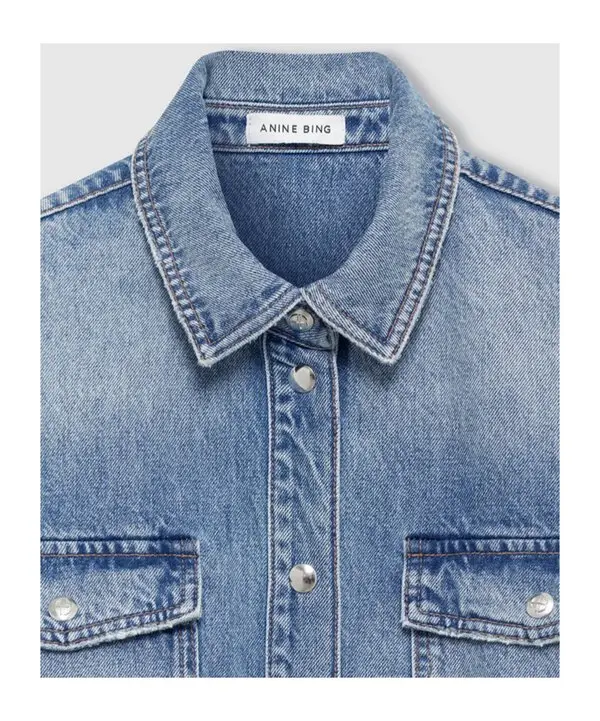 ANINE BING Paxton Shirt - Blue