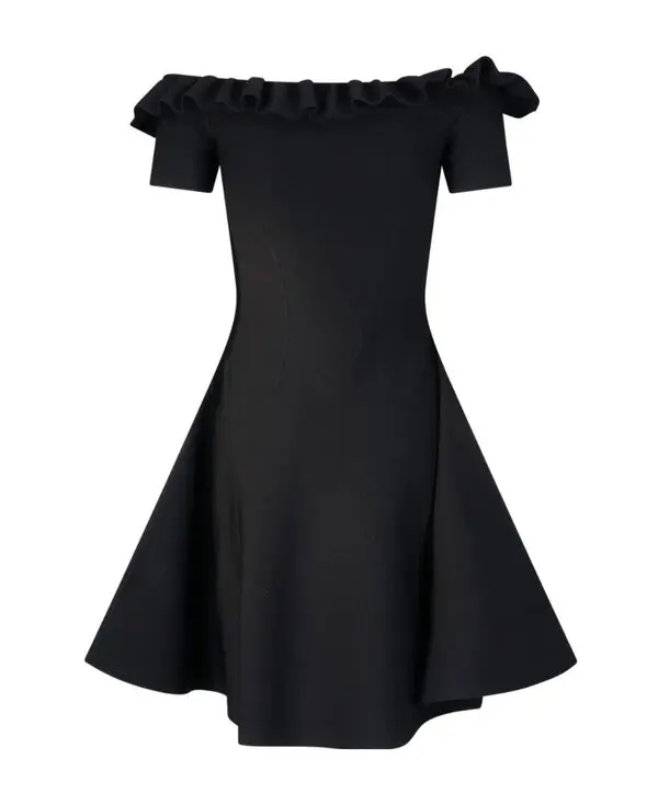 Alexander McQueen Off-shoulder Ruffled Mini Dress