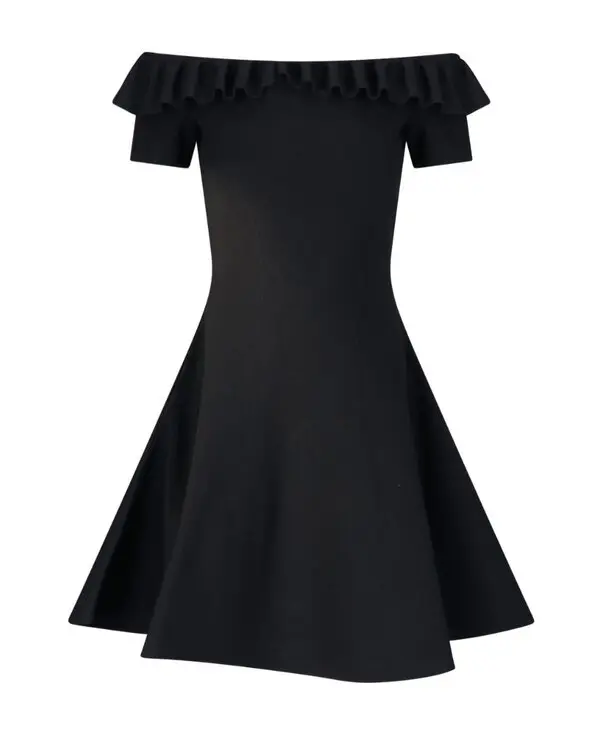 Alexander McQueen Off-shoulder Ruffled Mini Dress
