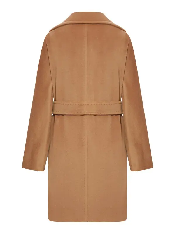 Max Mara Scire Belted Long-sleeve Coat - Camel
