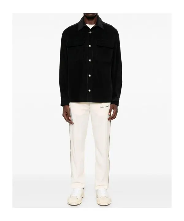 Palm Angels Logo Printed Overshirt - Black
