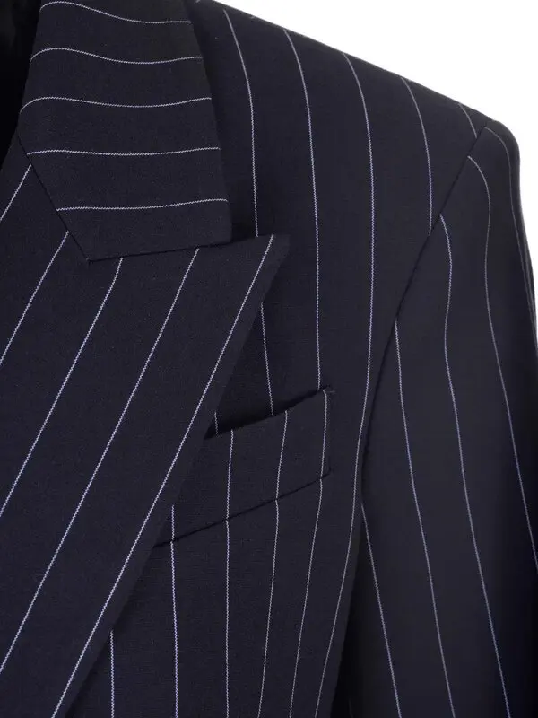 Attico Single Breasted Striped Tailored Blazer