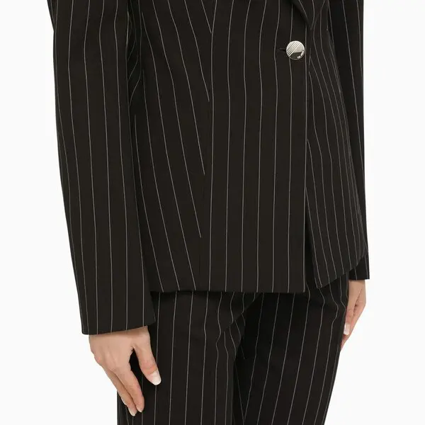 Attico Single Breasted Striped Tailored Blazer