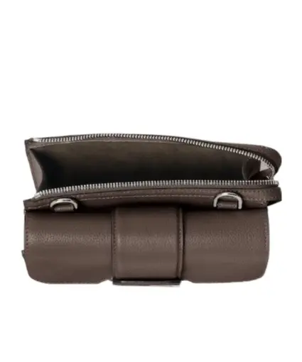 Fendi Leather Bag With Ff Clasp - Brown