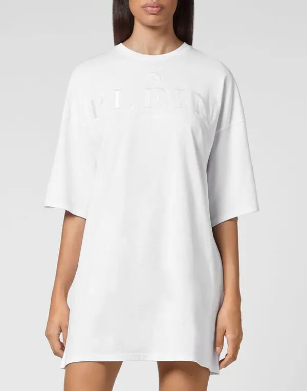 Philipp Plein Crystal Skull T-shirt Dress
