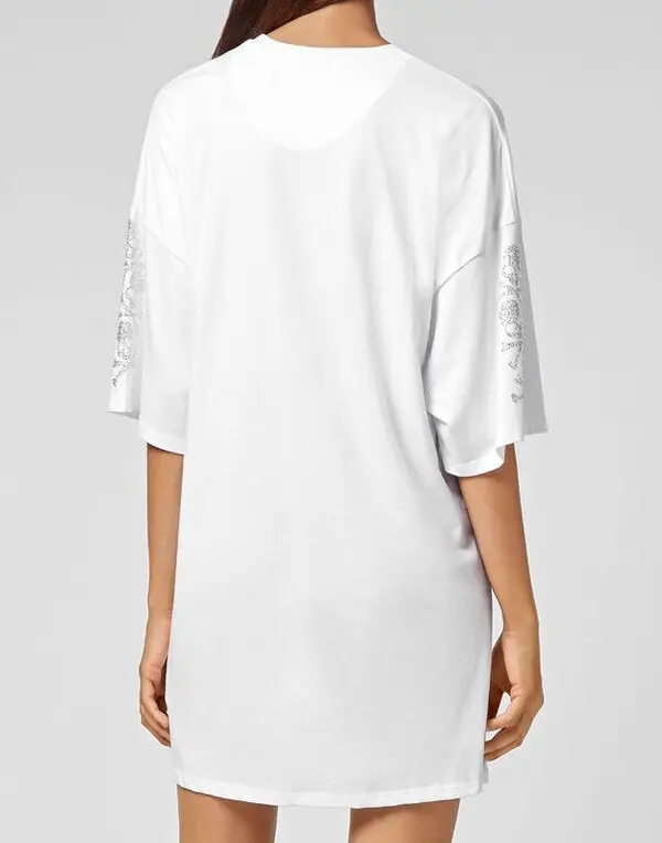 Philipp Plein Crystal Skull T-shirt Dress