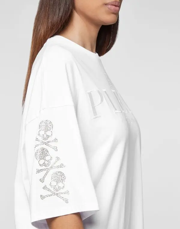 Philipp Plein Crystal Skull T-shirt Dress