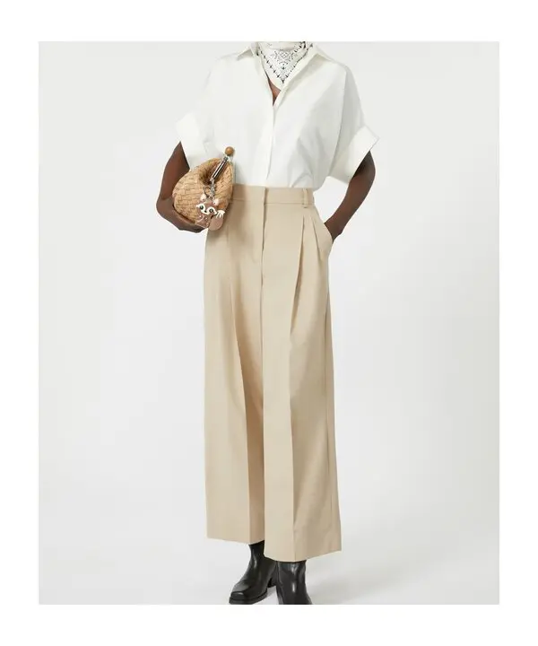Max Mara Straight-fit Cotton Poplin Shirt With Embroidered Logo
