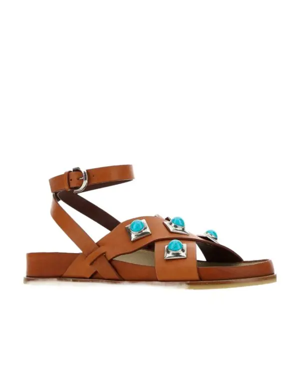 Etro Crown Me Leather Sandals
