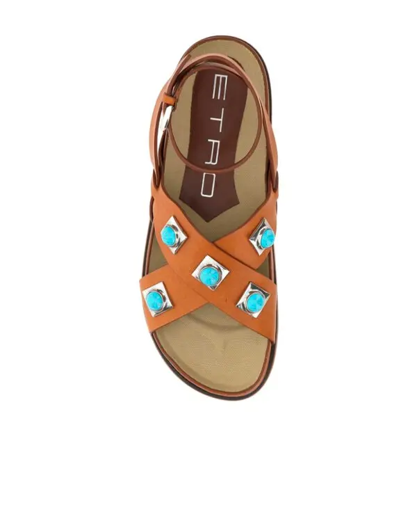Etro Crown Me Leather Sandals