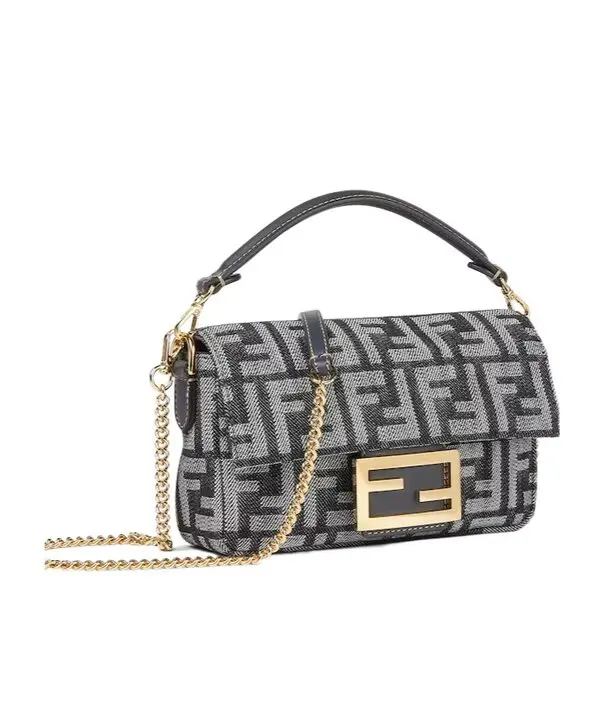 Fendi Baguette Ff Jacquard Mini Tote Bag - Blue