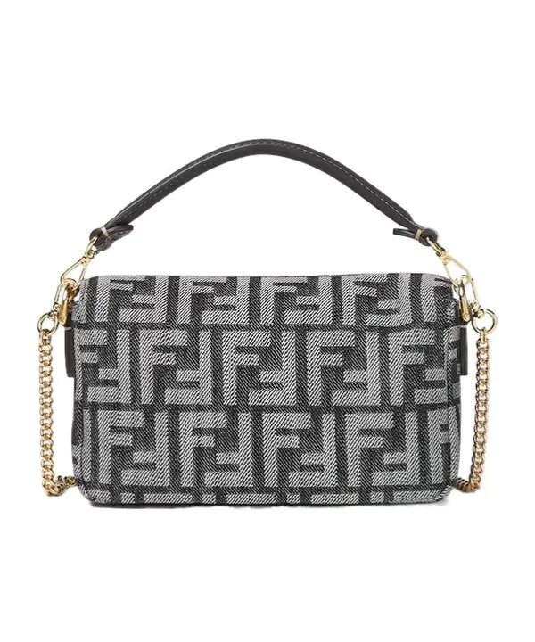 Fendi Baguette Ff Jacquard Mini Tote Bag - Blue