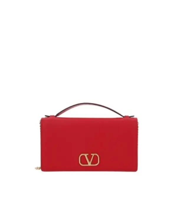 Valentino Garavani Vlogo Signature Foldover Top Wallet - Red