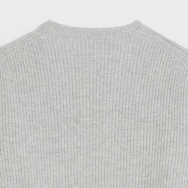 Celine Oversized Embroidered Sweater In Ribbed Wool