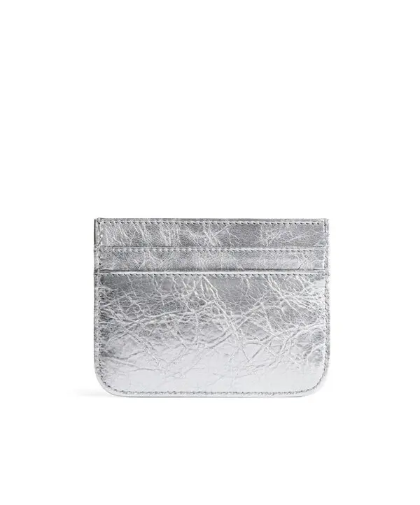 Balenciaga Monaco Card Holder Metallized In Silver