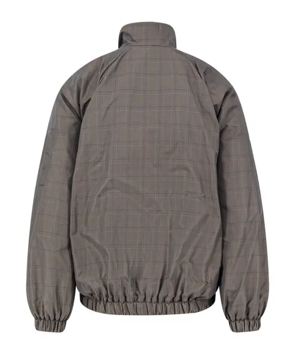 Balenciaga Checked Zip-up Jacket - Greyblue