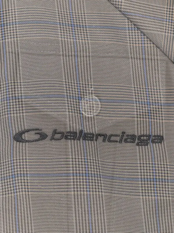 Balenciaga Checked Zip-up Jacket - Greyblue