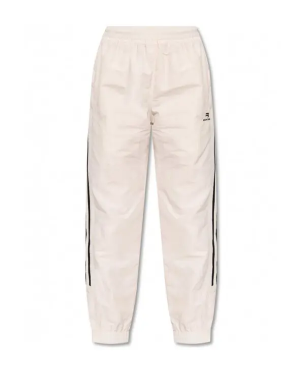 Balenciaga Logo Embroidered Track Pants - White