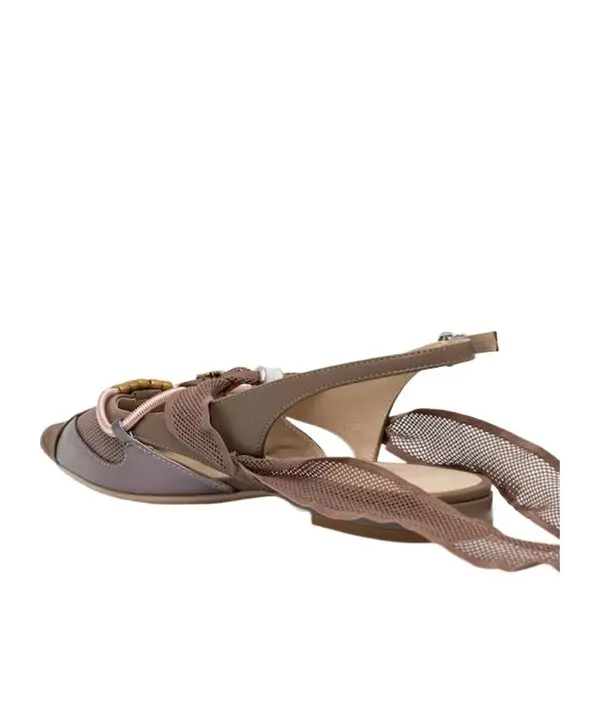 Pinko Bow Pointed Toe Slingback Pumps - Brown