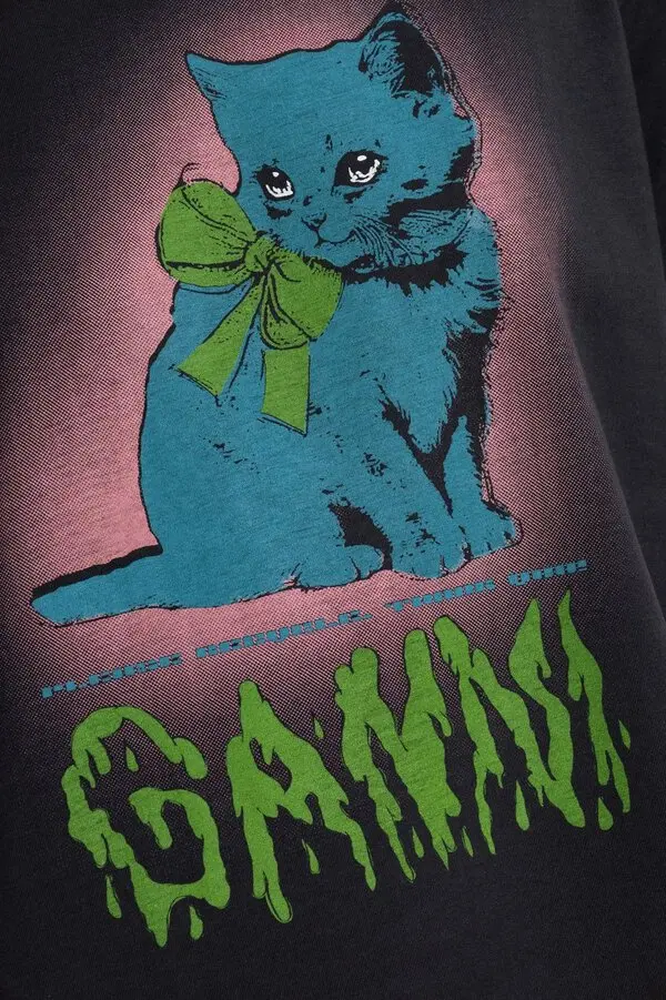 GANNI Short Sleeve Crewneck T-shirt