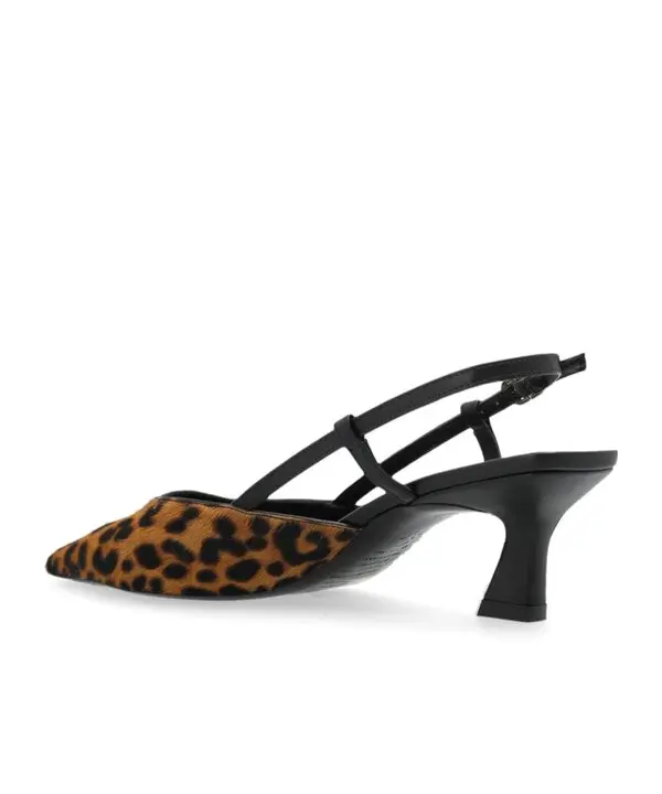 STUART WEITZMAN Leopard Print Slingback High Heel Sandals