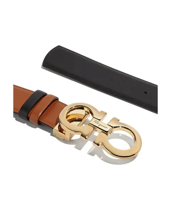 FERRAGAMO Gancini Reversible Leather Belt - Multicolor