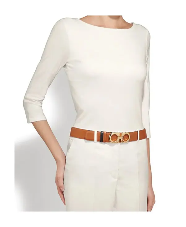 FERRAGAMO Gancini Reversible Leather Belt - Multicolor