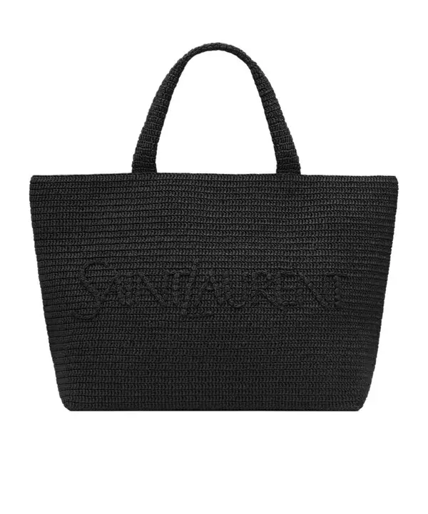 Saint Laurent Logo Detailed Tote Bag - Black