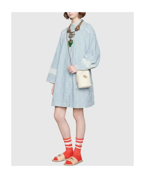 Gucci Gg Marmont Mini Quilted Bucket Bag - White
