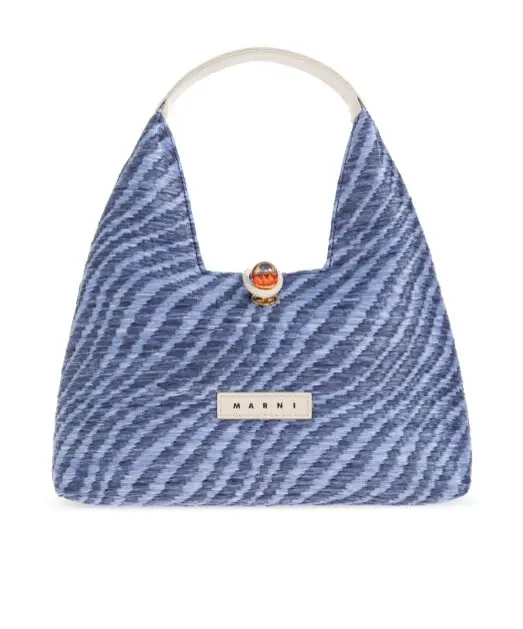 Marni Trapeze Wavy Mini Tote Bag - Blue