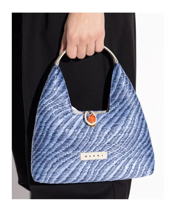 Marni Trapeze Wavy Mini Tote Bag - Blue