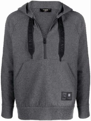 Fendi Grey Jersey Sweatshirt - Black