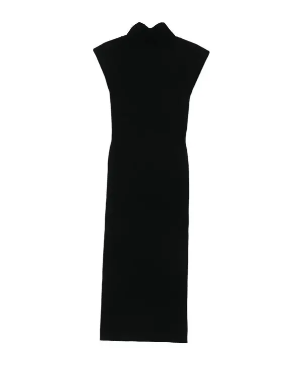 Alberta Ferretti Open Back High Neck Maxi Dress